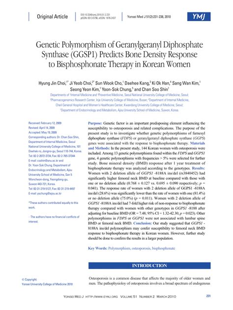 Pdf Genetic Polymorphism Of Geranylgeranyl Diphosphate Synthase Ggsp1 Predicts Bone Density