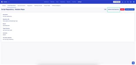 Configure A Git Repository In TestOps Katalon Docs