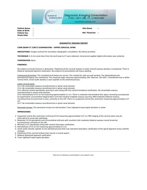 Sample Reports Download Kinetic Radiology