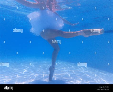 Underwater Dancer Beautiful Ballerina Dressed With Ballet Tutu And