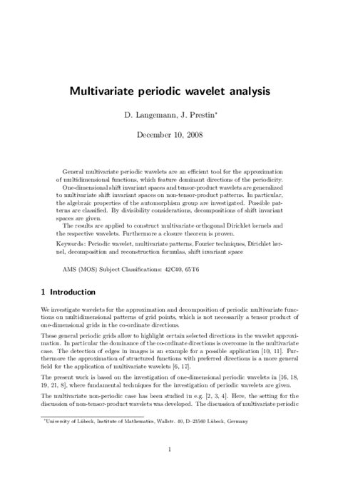 pdf efficient multivariate periodic wavelet analysis