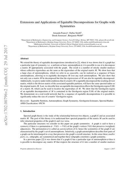 automorphisms equitable partitions and spectral graph theory docslib
