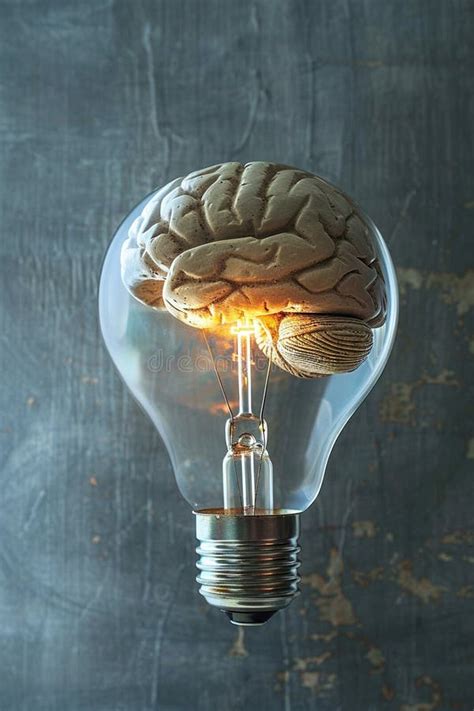 Lightbulb With Brain Inside Of It Creative Ideas Concept Generative Ai Stock Image Image Of