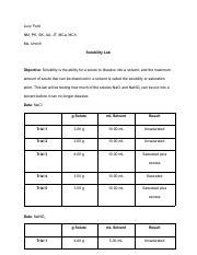 Chem Solubility Lab Google Docs Pdf Lucy Ford NM PK SK AA JT MCa