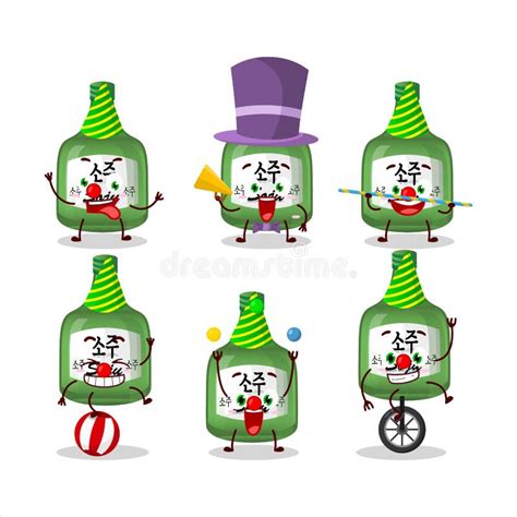 Cartoon Character Of Soju With Various Circus Shows Stock Illustration