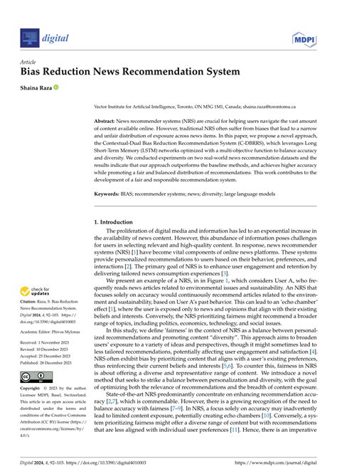 Pdf Bias Reduction News Recommendation System