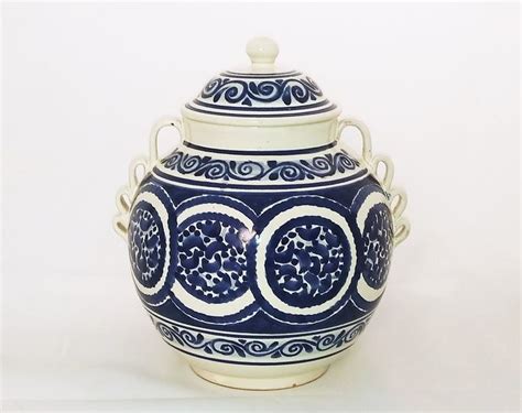 Decorative Vase Morisco Pattern Gto Jar 165 Vases Decor Blue And White Mexican Pottery