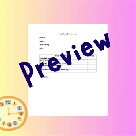 Clincial Hours Daily Tracker By Sassysocialworkshop Tpt