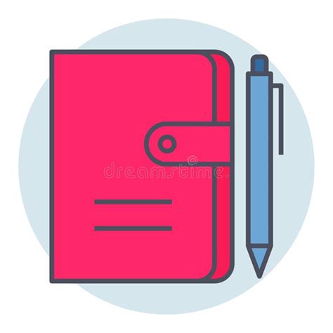 Icono De Esquema De Color Relleno Para Bloc De Notas Ilustración Del