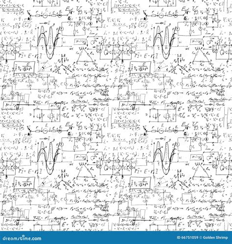 Seamless Endless Pattern Background With Handwritten Mathematical