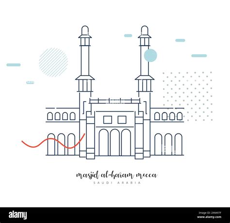 Masjid Al Haram Mecca Saudi Arabia Stock Illustrationas Eps 10 File