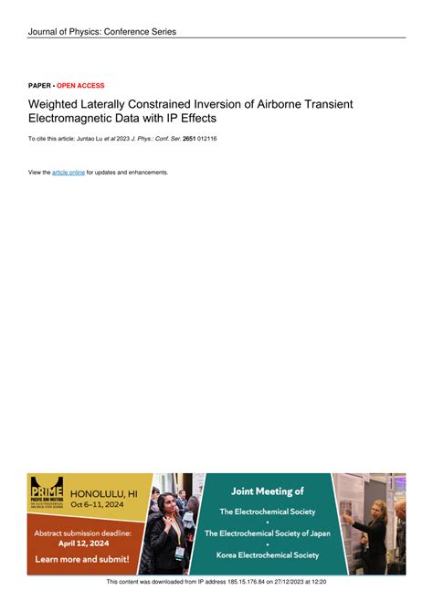 Pdf Weighted Laterally Constrained Inversion Of Airborne Transient Electromagnetic Data With