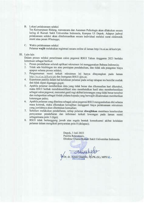 Lowongan Kerja Rumah Sakit Universitas Indonesia Rsui