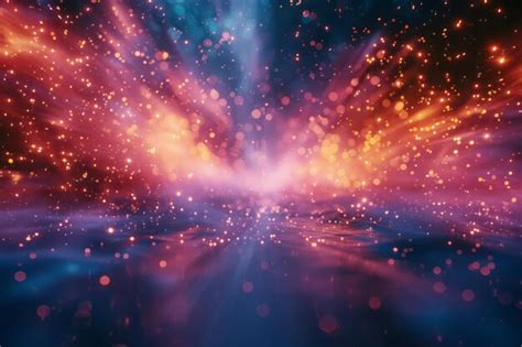 Luminescent Particle Explosion With Radiant Light Effects And Dynamic