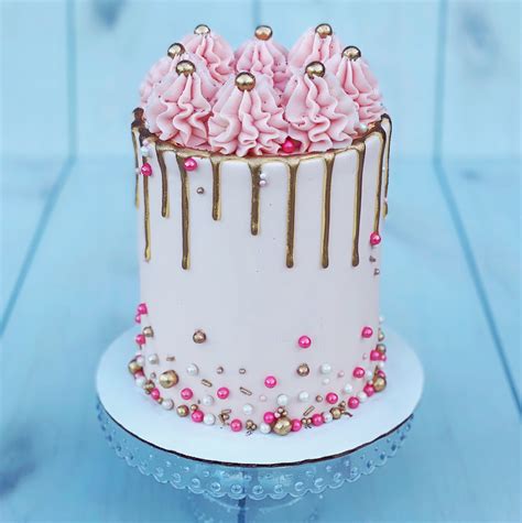 Pre Order Only Pink And Rose Gold Drip Cake Marble City Sweets