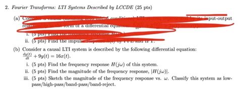 Solved Fourier Transforms LTI Systems Described By LCCDE Chegg