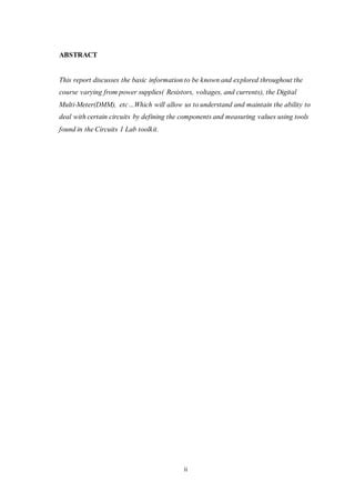 Electric Circuits Lab Report DOCX