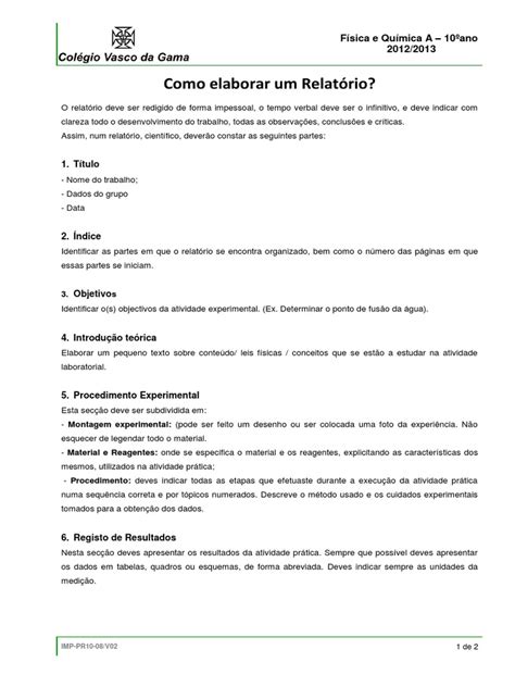 Como Estruturar Um Relatório Pdf