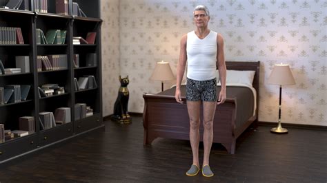 3d Old Man Underwear Standing Pose 3d Molier International