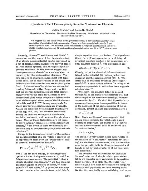 Pdf Quantum Defect Electronegativity Scale For Nontransition Elements