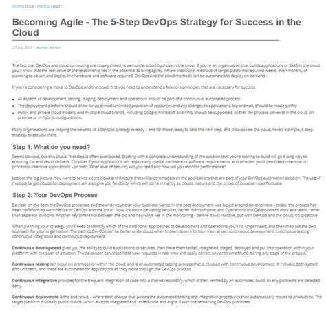 becoming agile the 5 step devops strategy for success in the cloud