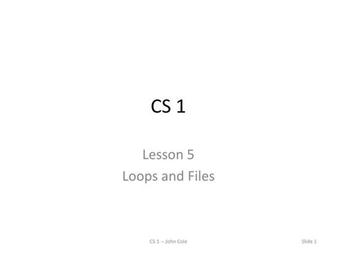 PPT CS 1 PowerPoint Presentation Free Download ID 2248204