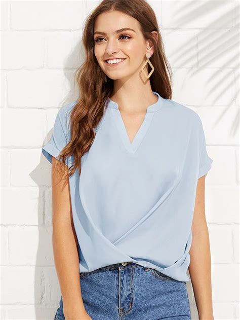 Shein V Neck Surplice Top Hem Top Surplice Top Embroidered Mesh Dress