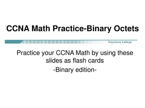 Ppt Ccna Math Practice Binary Octets Powerpoint Presentation Free