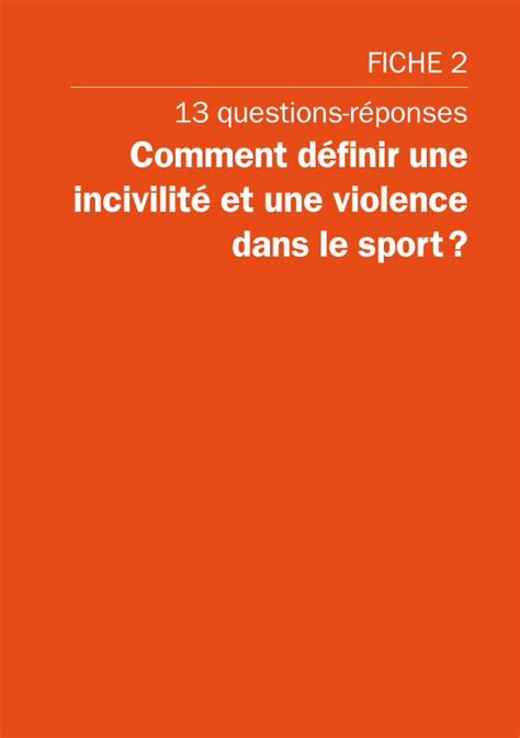 Pdf Fiche 2 13 Questions Réponses Comment Définir Une Sports Gouv