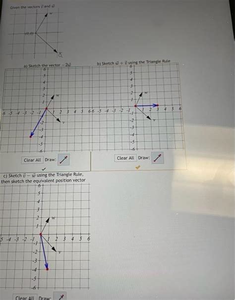 Solved C Sketch Vec V Vec W Using The Chegg