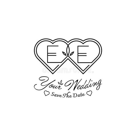 Letters Ee Wedding Love Logo For Couples With E And E Initials Stock Illustration
