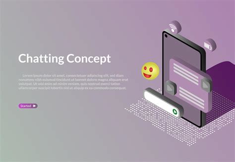 Vector Isometric Live Chat Service Social Media Communication Networking Messaging Isometric