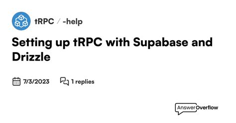 Setting Up Trpc With Supabase And Drizzle Trpc