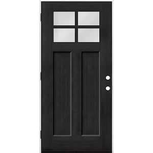 Steves Sons Regency 36 In X 80 In 4 Lite 1 4 Toplite LHOS Clear Glass Onyx Stained Fir Grain