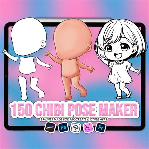 Procreate Chibi Pose Maker Stamps Procreate Chibi Stamps Procreate Chibi Body Parts Chibi