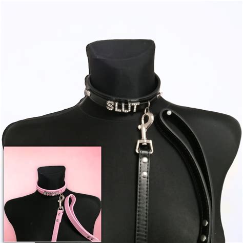 Woman Collar And Leash Etsy
