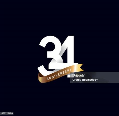 골드 리본 34 주년 아이콘입니다 템플릿 디자인 웹 게임 창조적인 포스터 소책자 전단지 전단지 잡지 초대 카드 광고에 대한 스톡