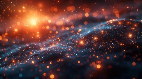 Glowing Particle Field Generative Ai Stock Illustration