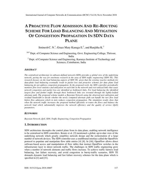 Enhancing Congestion Control Using A Load Balanced Routing Algorithm For Distributed Networks Pdf