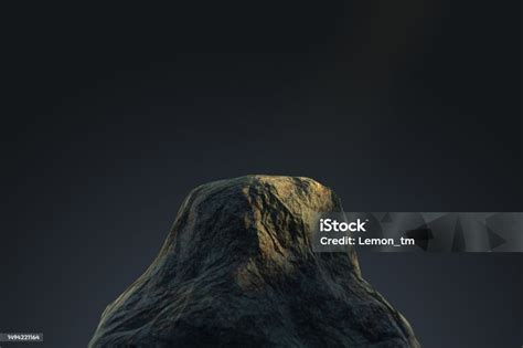 바위 연단 프리젠 테이션 디스플레이 빈 돌 스탠드 제품 받침대 어두운 장면 3d 플랫폼 무대 배경 빈 자연 쇼케이스 자연 모형 또는 검은 대리석 프리미엄 전시회 화장품