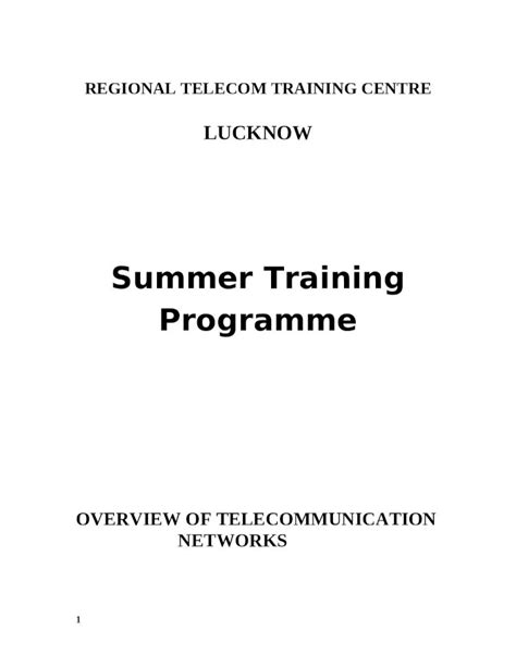 Doc Overview Of Telecom Networks Dokumentips