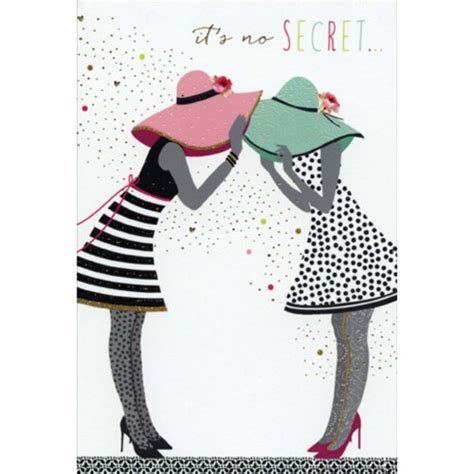 Pictura Woman In Hats Whispering Secrets Sara Miller Birthday Card For