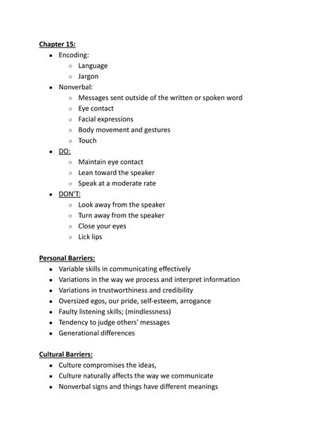 Organizational Management Notes Three Chapter 15 Encoding Language