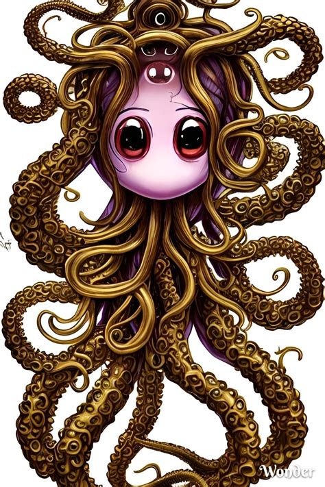 Golden Tentacles Monster Ai Art Showcase Starring Wonder Raiart