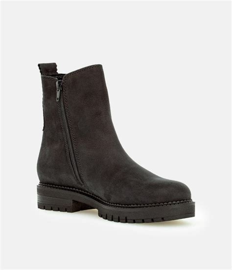 Plus Size Footwear Gabor Wide Fit Black Nubuck Ankle Boots