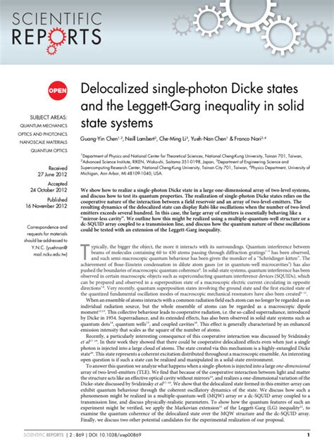 Delocalized Single Photon Dicke States And The Leg Pdf