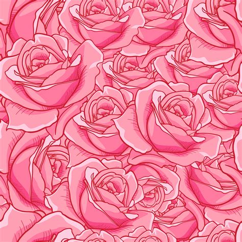 Rose Seamless Pattern Flower Seamless Pattern Vector Floral Seamless Pattern 506477 Vector Art