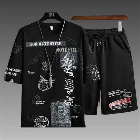 Jual COD ONESET OVERSIZE JUMBO Setelan Pria Satu Pasang Size M L XXL Set Motu Stelan Cowo Cewe