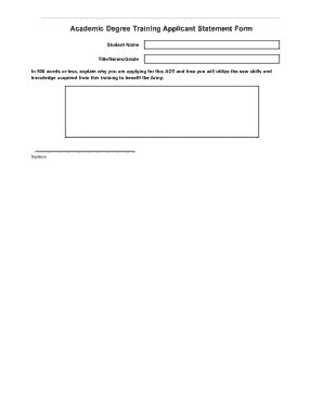 Fillable Online Cpol Army Academic Degree Training Applicant Statement