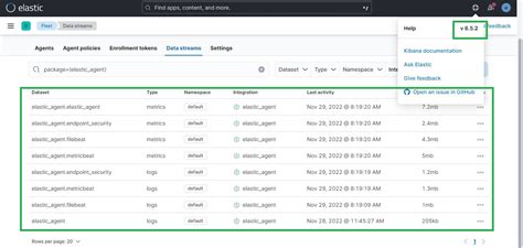 Fleet No Elastic Agent Filebeat Metricbeat Logs Metrics Available Under Data Streams Tab
